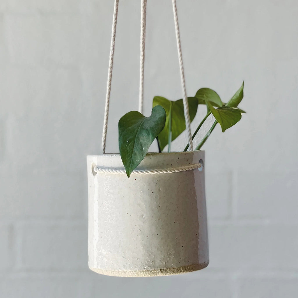 Jenn Johnston Ceramics | White Hanging Planter Medium – Zander & Co.